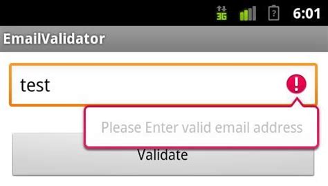 Email Validation Method In Android Application