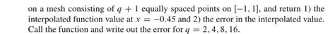 Solved Exercise B1 Interpolate A Discrete Function In A