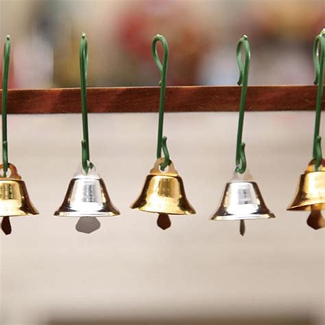 2pc Mini Jingle Bells Christmas Tree Pendant Gold Grandado