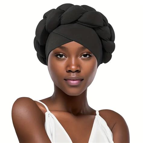 Big Braid Twist Turban Solid Color Head Wraps Temu Australia