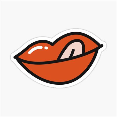 Red Lips Tongue Out Sticker For Sale By Souloff Redbubble