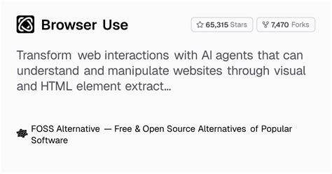 Browser Use Ai Powered Browser Automation And Control Foss Alternative