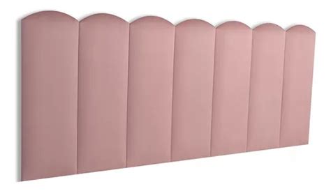 Cabeceira Casal Modulada Nuvem Cama Box Cm X Cm Cor Veludo Nude Parcelamento Sem Juros