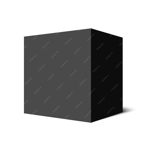 Premium Vector Black Cube Box