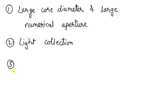 Solved 1 Multimode Step Index Fiber Has A Large Core Diameter Large