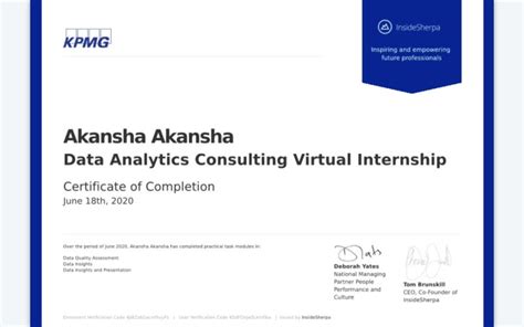 Akansha Ms On Linkedin Insidesherpa Virtualinternships Tableau Powerbi Python3 Kpmg…