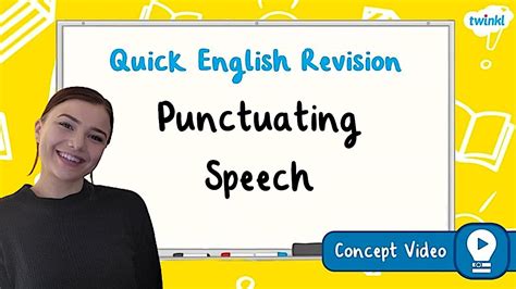 Punctuating Speech Ks2 English Concept Video Twinkl