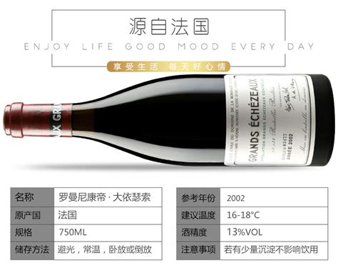 Romanee Conti罗曼尼康帝 红葡萄酒罗曼尼康帝大依瑟索2002年罗曼尼康帝酒园 大依瑟索干红葡萄酒 勃艮第 法国原瓶进口