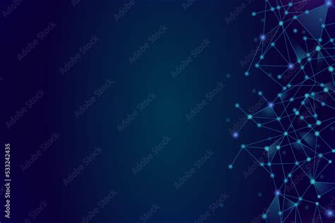 Blue Network Abstract Connection On Blue Background Network Technology Background With Dots