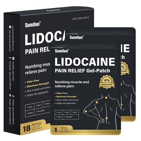 Sumifun 4 Lidocaine Patches 18 Count Long Lasting Plaster Patch