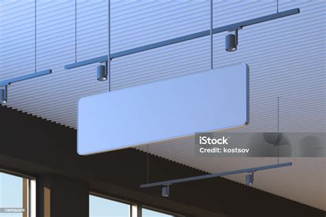 캔버스 흰색 간판 모형 현대 밝은 건물 내부에 빈 간판 템플릿입니다 거리 표지판 3d 렌더링 간판에 대한 스톡 사진 및 기타 이미지 Istock
