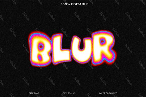 Blur Glitched Distorsionada Trippy Estilo De Fuente Efecto De Texto