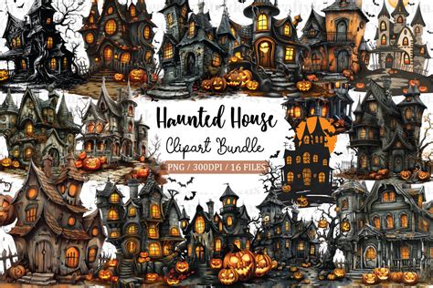 Haunted House Halloween Clipart Bundle Graphic By Craftyideas