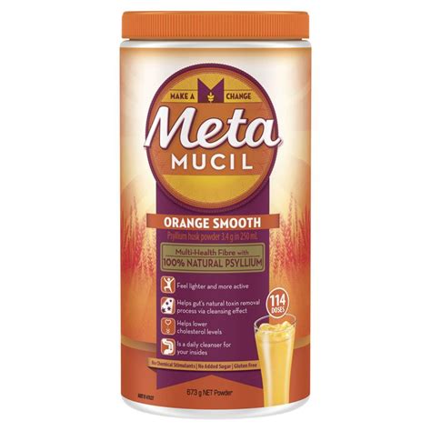 Metamucil Smooth Texture Orange Flavour Sugar Free 283g 48 Doses 495549