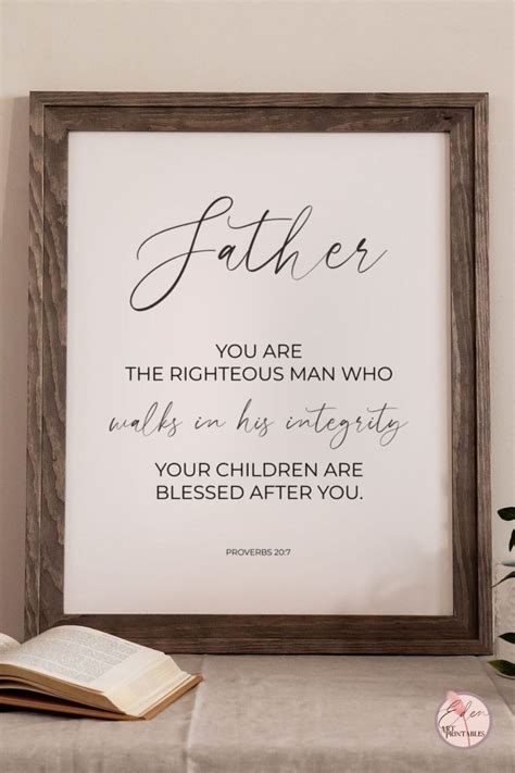 Proverbs 20 7 Father S Day Printable Wall Art Father S Day T Artofit