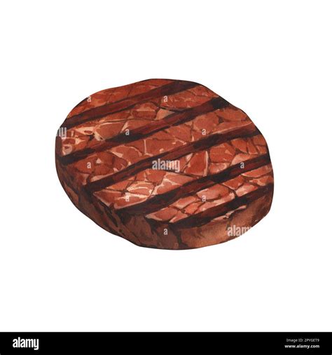 Watercolor Grilled Meat Bbq Grilled Steak Beef Hand Drawn