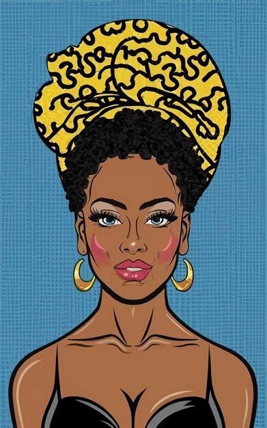 Premium Photo Illustration Pop Art Of African American Female Face