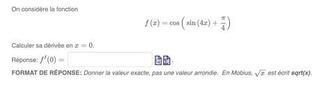 Solved On considère la fonction f x cos sin 4x 4π Chegg