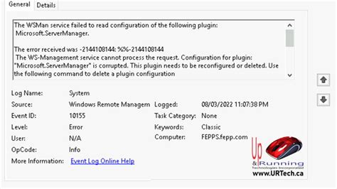 ws management service running on the destination online