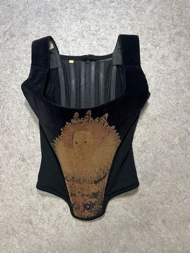 Vivienne Westwood Black Velvet Queen Elizabeth Corset No Signal