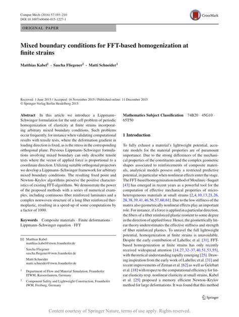 Mixed Boundary Conditions For Fft Based Homogenization At Finite