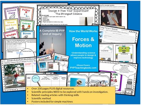 Ib Pyp Inquiry Into Forces Motion And Structure How The World Works Pyp Teaching Tools