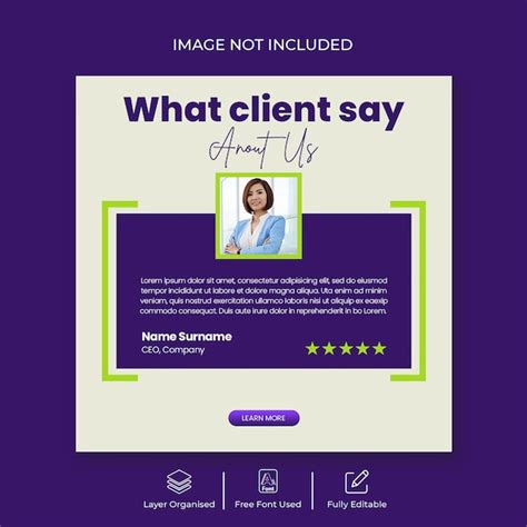 고객 리뷰 평가 소셜 미디어 게시물 또는 Instagram 게시물 배너 템플릿 프리미엄 Psd 파일