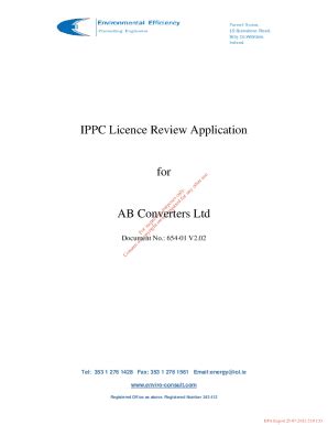 Fillable Online 654 01 V2 02 IPPC Licence Review Application X Doc Fax
