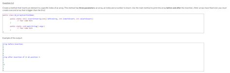 solved question 3 3 create a method that inserts an element