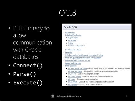php oracle data driven websites ppt download