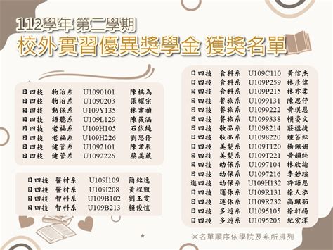 【公告】112 2學期學生「校外實習優異獎學金」事宜 弘光科技大學