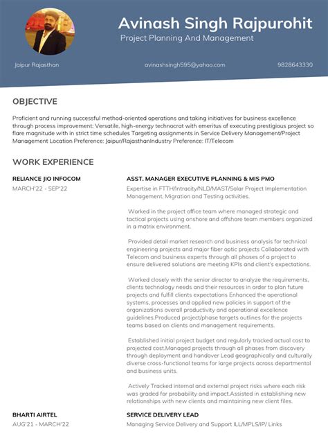 avinash cv pdf service industries telecommunications