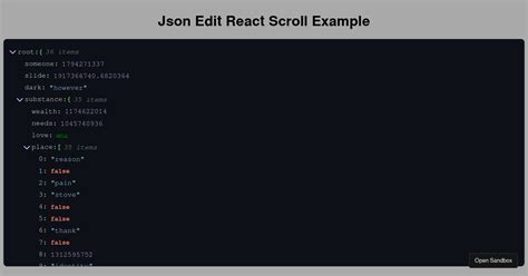 Json Edit React Examples Codesandbox