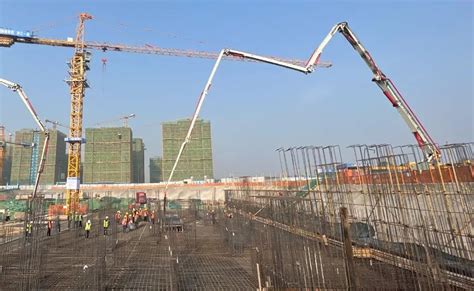 浙江一建三元花园b区棚户区改造项目首块地下室底板混凝土浇筑完成 砼牛网