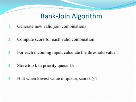 Ppt Supporting Top K Join Queries In Relational Databases Powerpoint