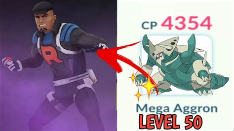 Level 50 Mega Aggron Vs Team Rocket Leader Cliff Pokemon Go Youtube