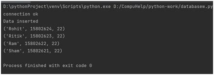Python Database Using Mysql