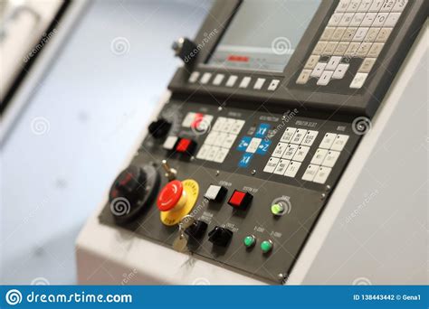 CNC Control Panel Of Metalworking Lathe Machine Stock Photo Image Of Automated Button