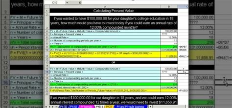 How To Make Present Value Calculations In Excel Microsoft Office WonderHowTo