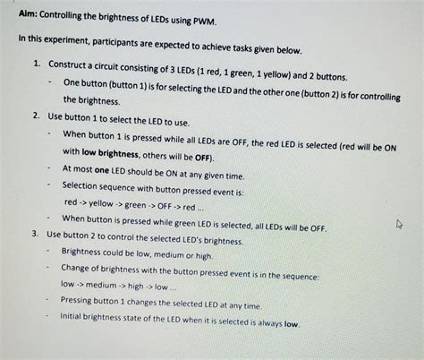 Aim Controlling The Brightness Of LEDs Using PWM In Chegg