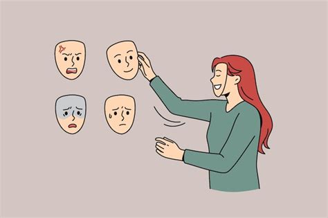 기분 및 양극성 장애 개념 선택 프리미엄 벡터