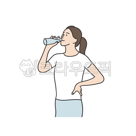 물마시는 갈증 음료 성인 수분충전 사진이미지일러스트캘리그라피 초잉일러스트작가