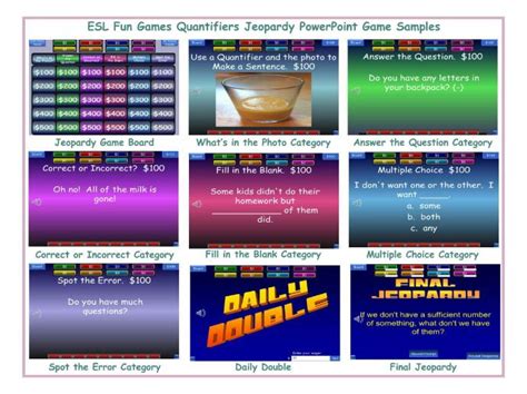 Quantifiers Jeopardy Powerpoint Game Teaching Resources