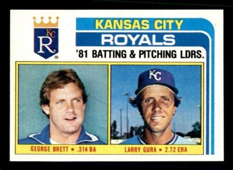1982 Topps Baseball 96 Royals Battingpitching Leaders Nmmt Or Better