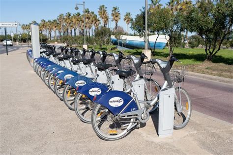 Valencia Spain February Valenbisi Bike Station The Public