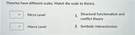 Theories Have Different Scales Match The Scale To Theory Micro Level 1 Structural