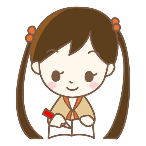 ノートとペンで勉強をする生徒（学生）のイラスト 無料のフリー素材 イラストエイト