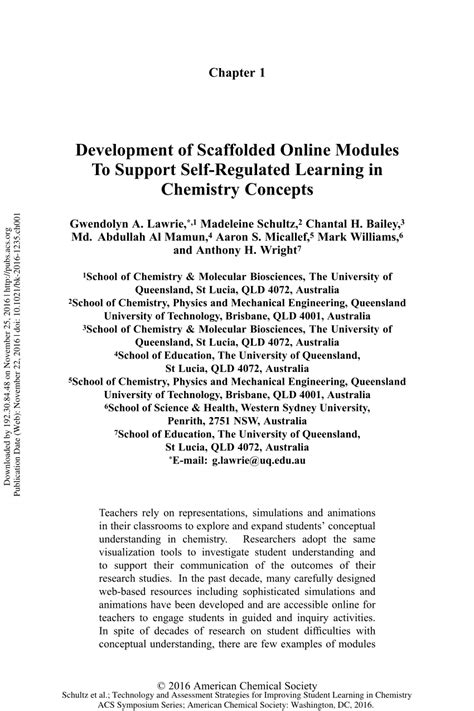 Pdf Development Of Scaffolded Online Modules To Support Self Regulated Learning In Chemistry