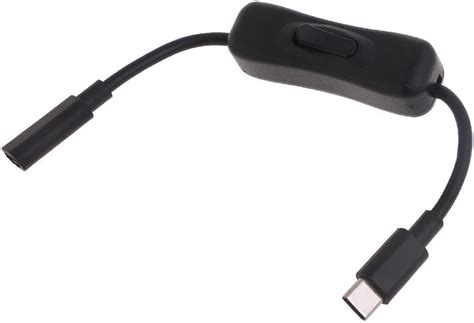 Zgluzp Black Power Switch Usb C Male To Female Type C Extension Cable