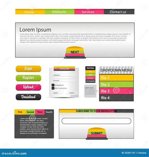 Web Template Elements Vector Stock Illustration Illustration Of Creative Label 35281747